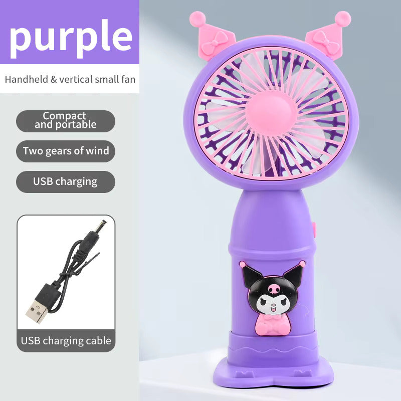 Portable Cartoon Shaped Handheld USB Rechargeable Small Fan & Desktop ...
